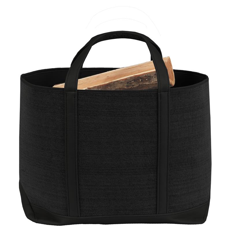 Log bags Belharra fabric Log Basket - Black - PAR505C13 | LE MARQUIER